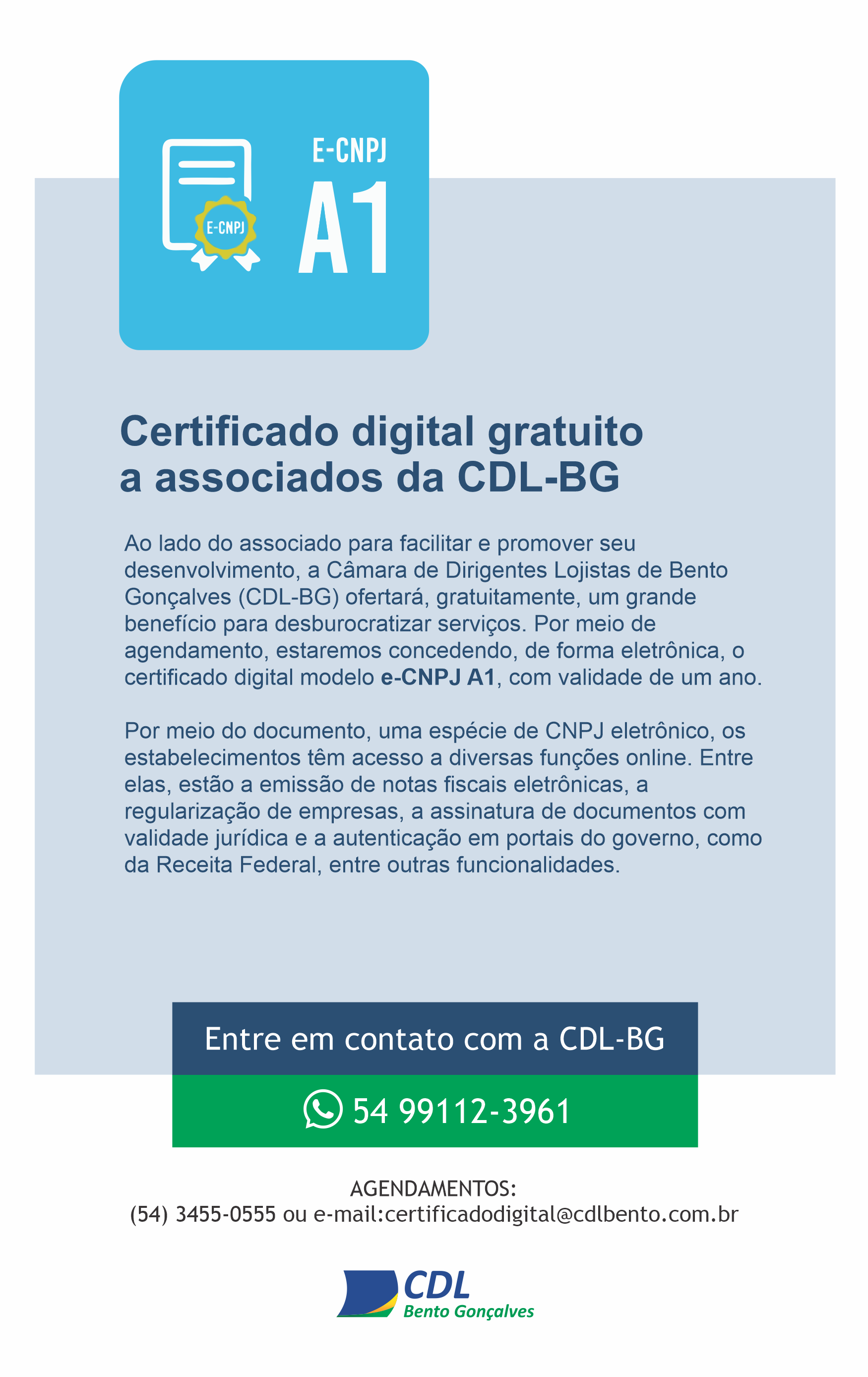 CDL-BG concederá certificado digital gratuito a associados – CDL Bento ...